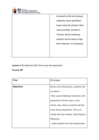 Lesson plan 7 & 8, september 18th and 20th, 6 b | PDF