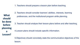 Lesson plan setting aims and objectives | PPTX