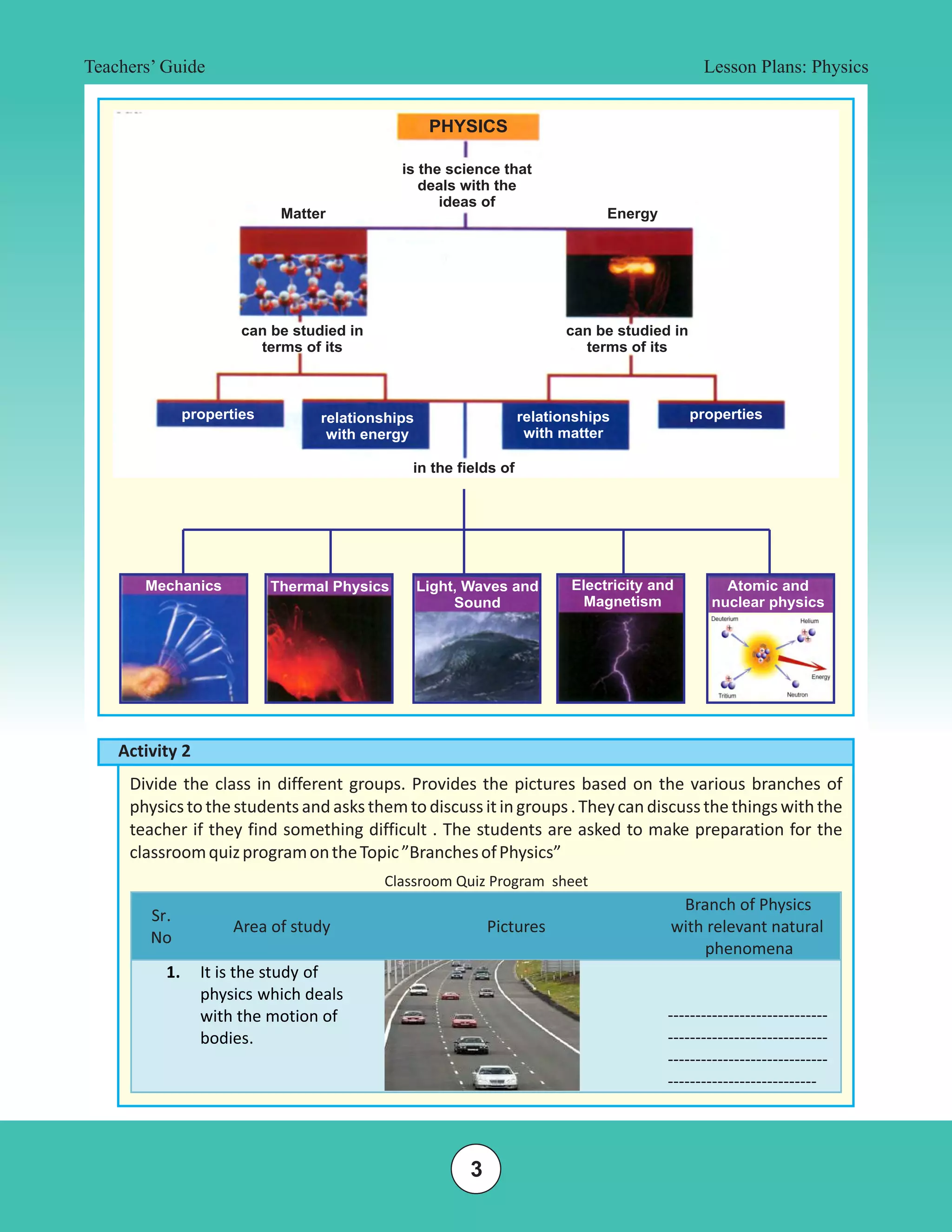 Lesson plans for Physics Grade 9 | PDF