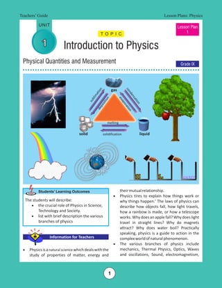 Lesson plans for Physics Grade 9 | PDF