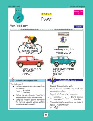 Lesson plans for Physics Grade 9 | PDF