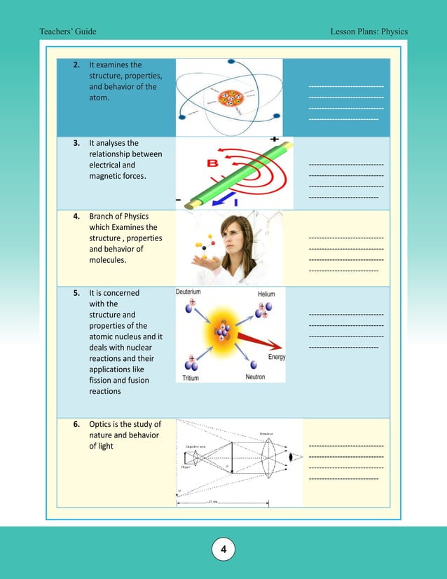 Lesson plans for Physics Grade 9 | PDF