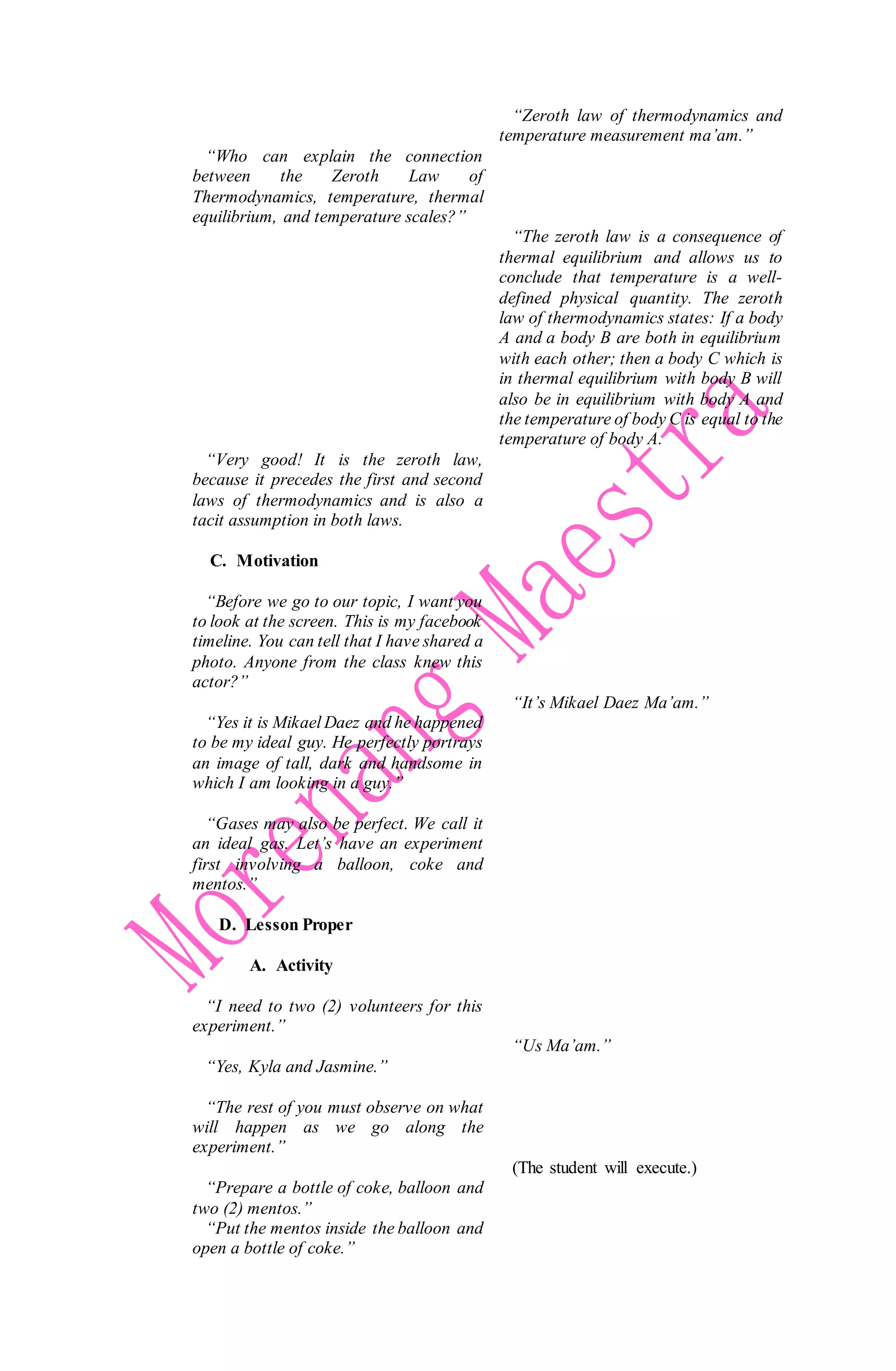 Sample Detailed Lesson plan in Physical Science (Senior High) | DOCX