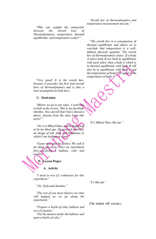 Sample Detailed Lesson plan in Physical Science (Senior High) | DOCX