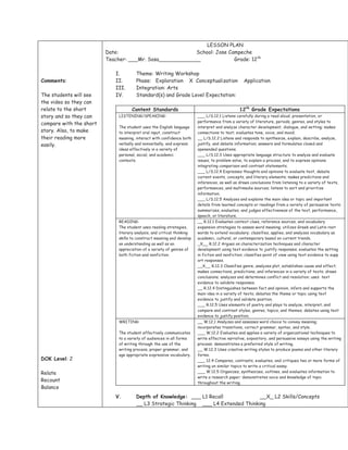 Lesson plan short film | DOCX