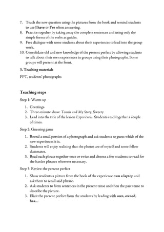 Lesson Plan Experiences | PDF