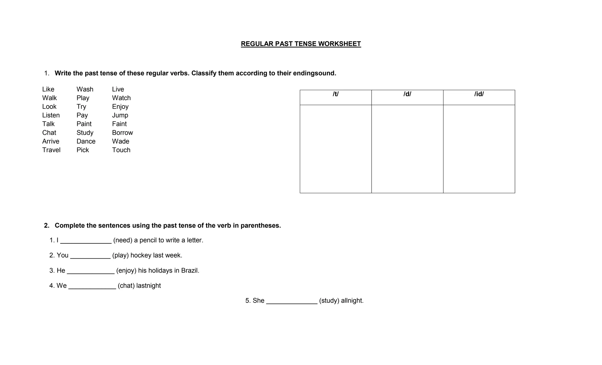 Lesson plan simple past | DOCX