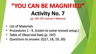 Lesson plans in science 10 - lessonguide (images in lenses) | PPTX