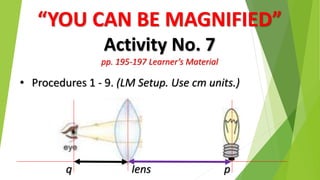 Lesson plans in science 10 - lessonguide (images in lenses) | PPTX
