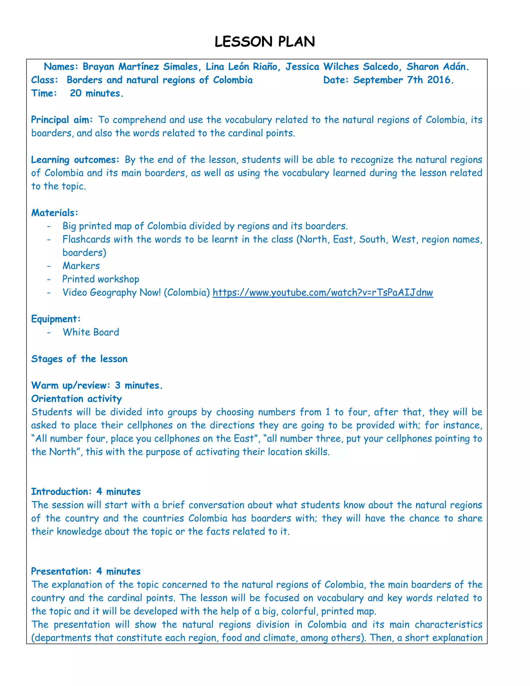 Lesson plans English For Specific Purposes | PDF