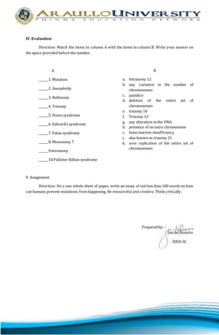 Semi-detailed Lesson Plan in Science(MutationV2StudentCentered) | DOCX