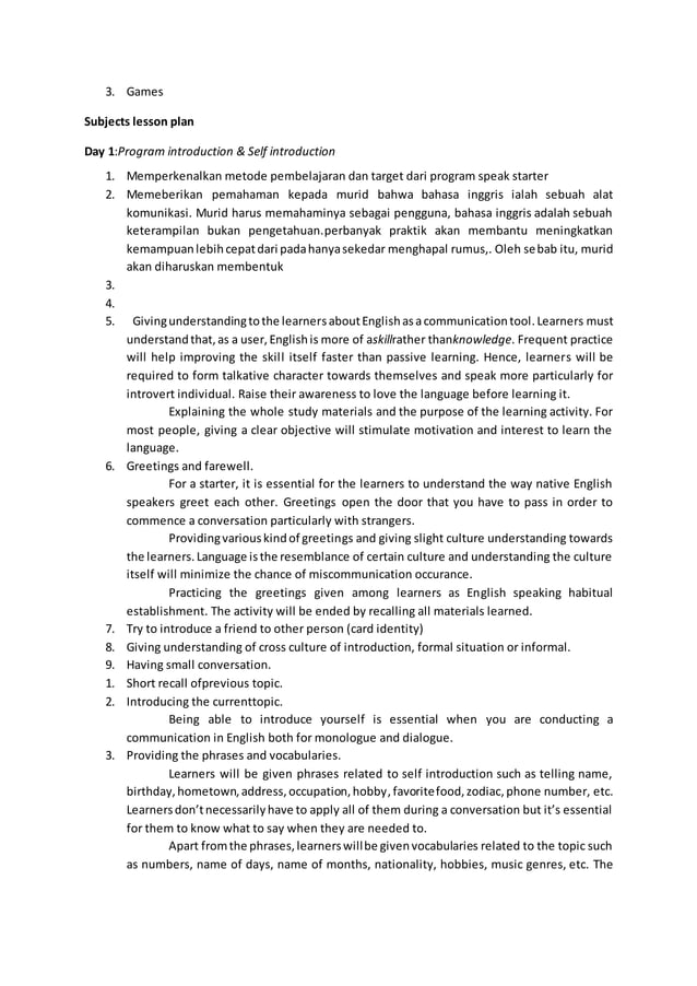 Lesson plan speak speed | PDF