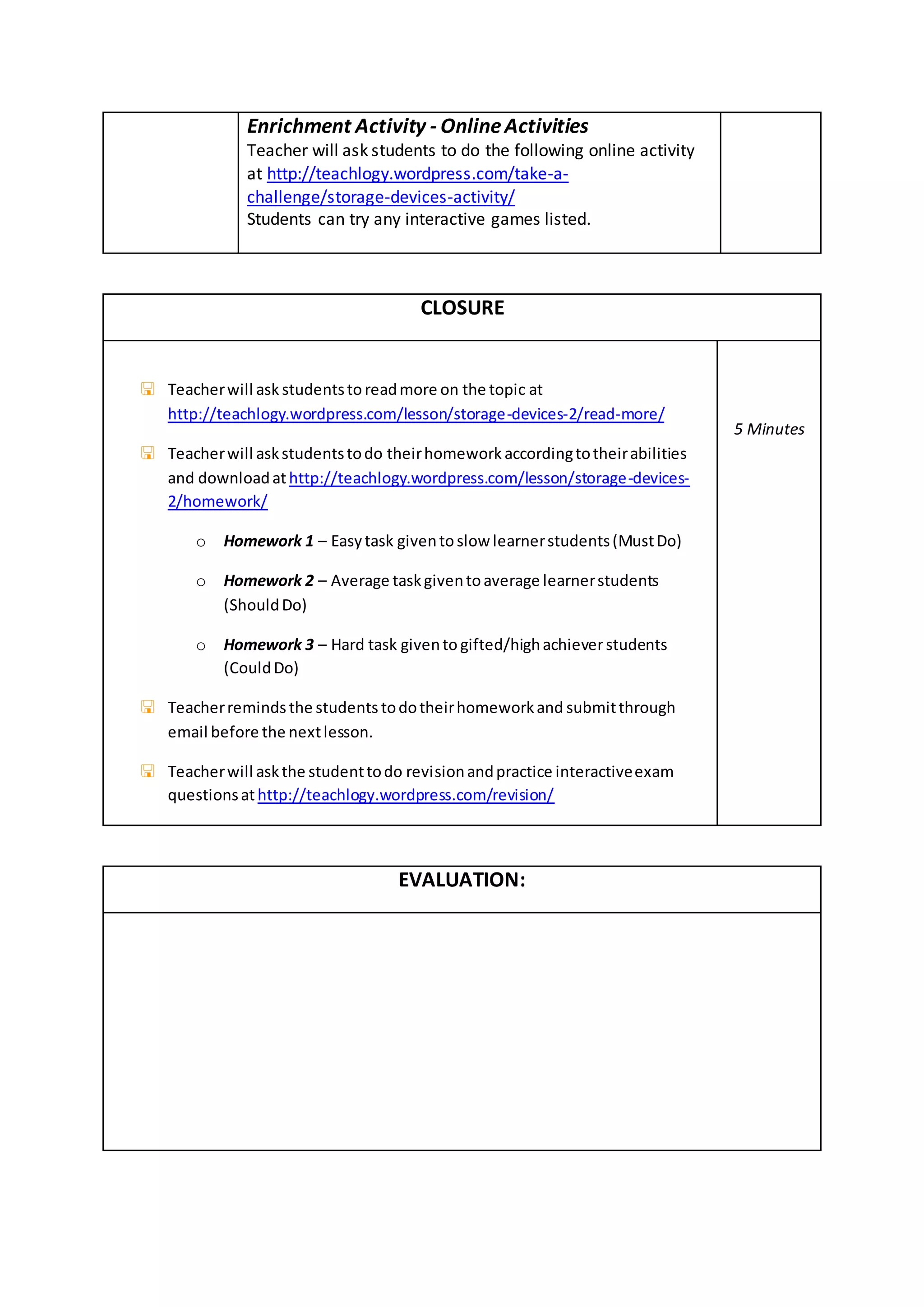 Lesson plan storage devices(latest) | DOCX