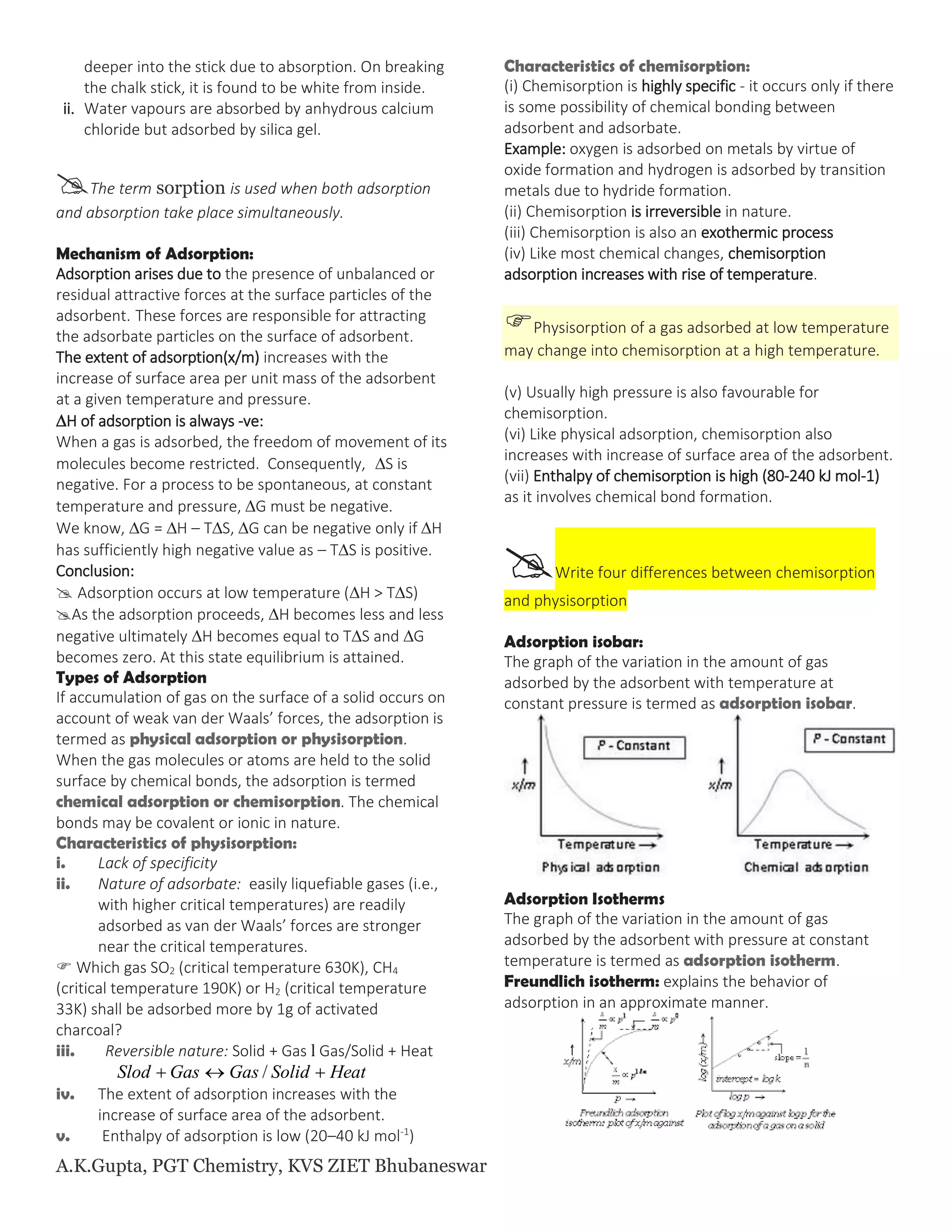 Lesson Plan Surface Chemistry Class XII , CBSE | PDF