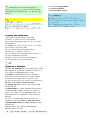 Lesson Plan Surface Chemistry Class XII , CBSE | PDF
