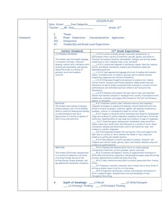 Lesson plan template 12 blue | DOCX | Education