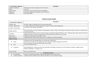 Lesson plan template 4 eso ace and jaskaran | PPT