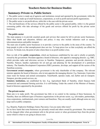 Lesson plan template Economics grade 12 | DOC
