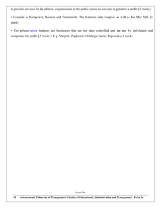 Lesson plan template Economics grade 12 | DOC