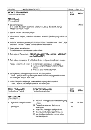 Lesson plan teori hai rbubu | DOC