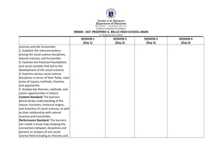 LESSON PLAN Term 1 Week 1 Social Science | DOCX