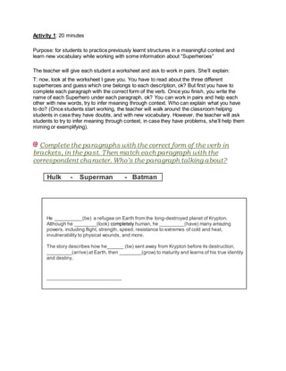 Lesson plan three | DOCX | Homework and Study | Education