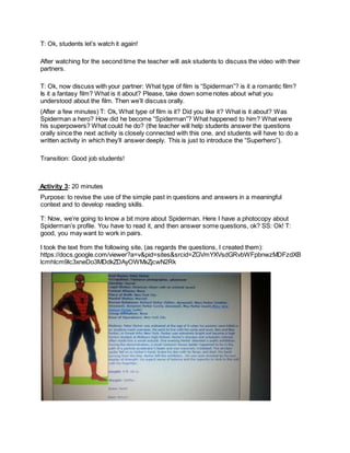 Lesson plan three | DOCX | Homework and Study | Education