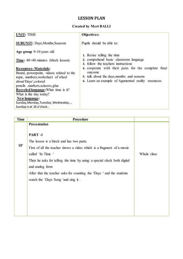 Lesson plan time 3 4- | DOCX