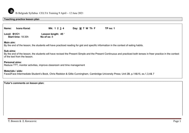 CELTA course - EATING HABITS - Lesson plan TP1.pdf
