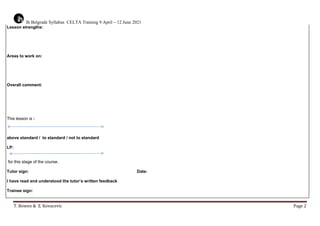 Celta Course Eating Habits Lesson Plan Tp1 Pdf