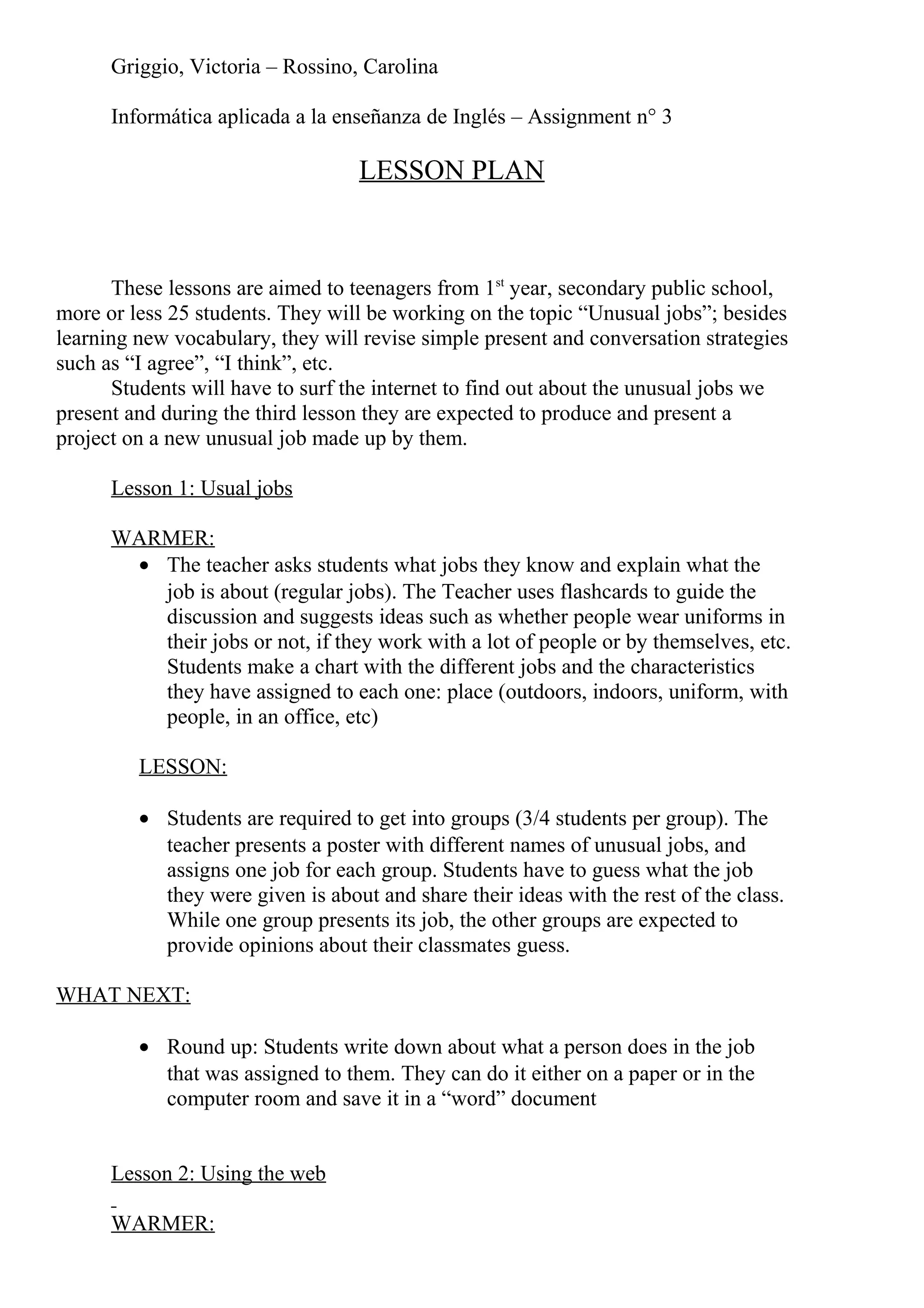 Lesson plan tp 3 | PDF