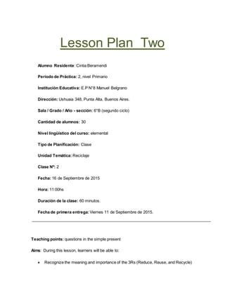 Lesson plan two | PDF