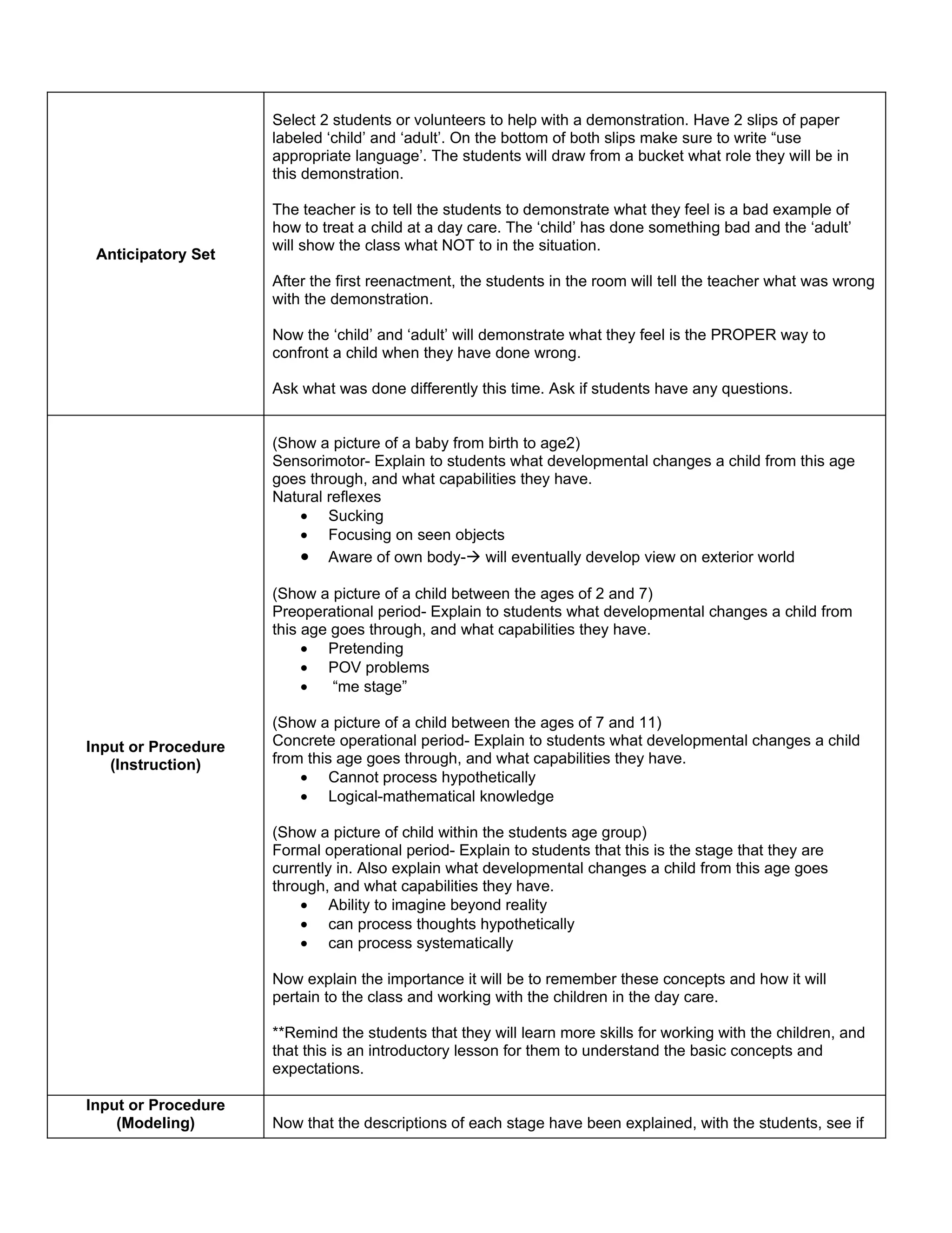 Unit Three Lesson Plan | DOC