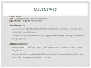 Lesson plan using the SIOP Model crossing cultures guille | PPTX