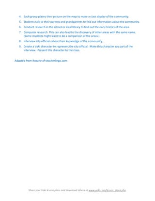 Lesson plan voki community history (7th grade social studies - history ...