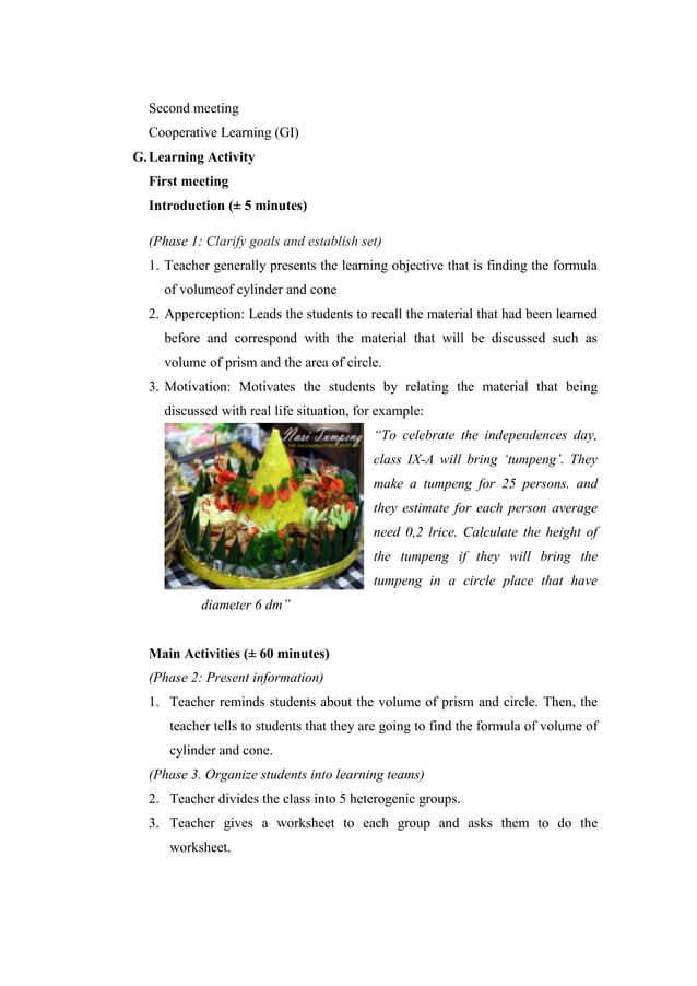 Lesson plan volume | DOCX