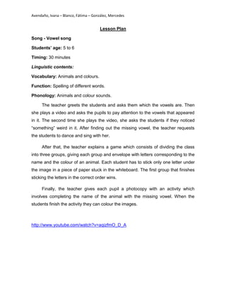 Learning the vowels | DOCX