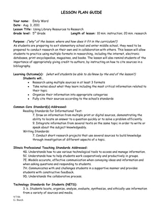 Research Project Lesson Plan | DOCX