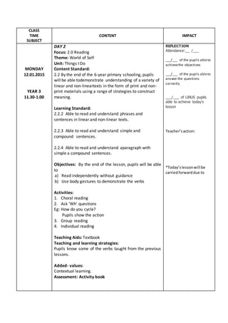 Lesson plan week1 | DOCX