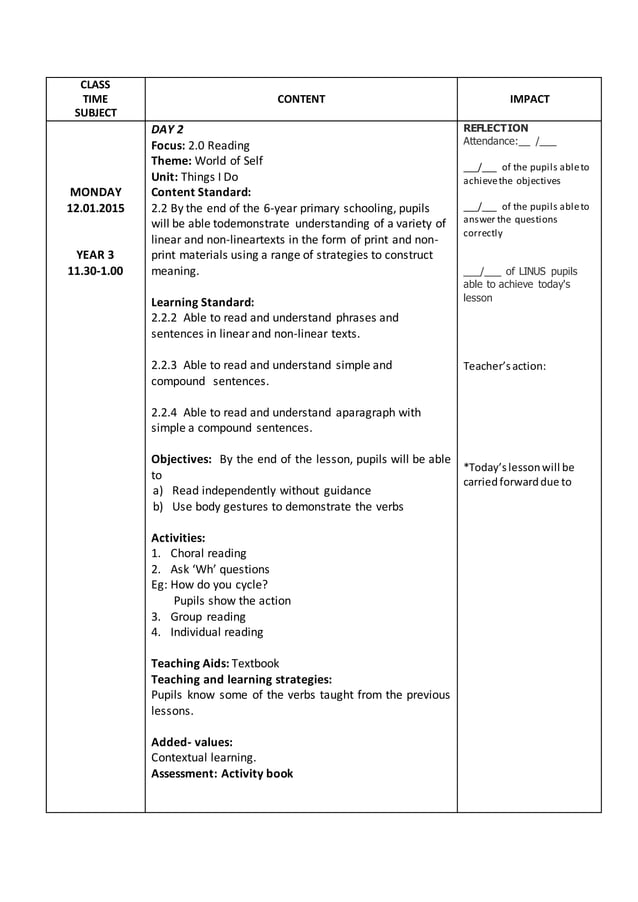 Lesson plan week1 | DOCX