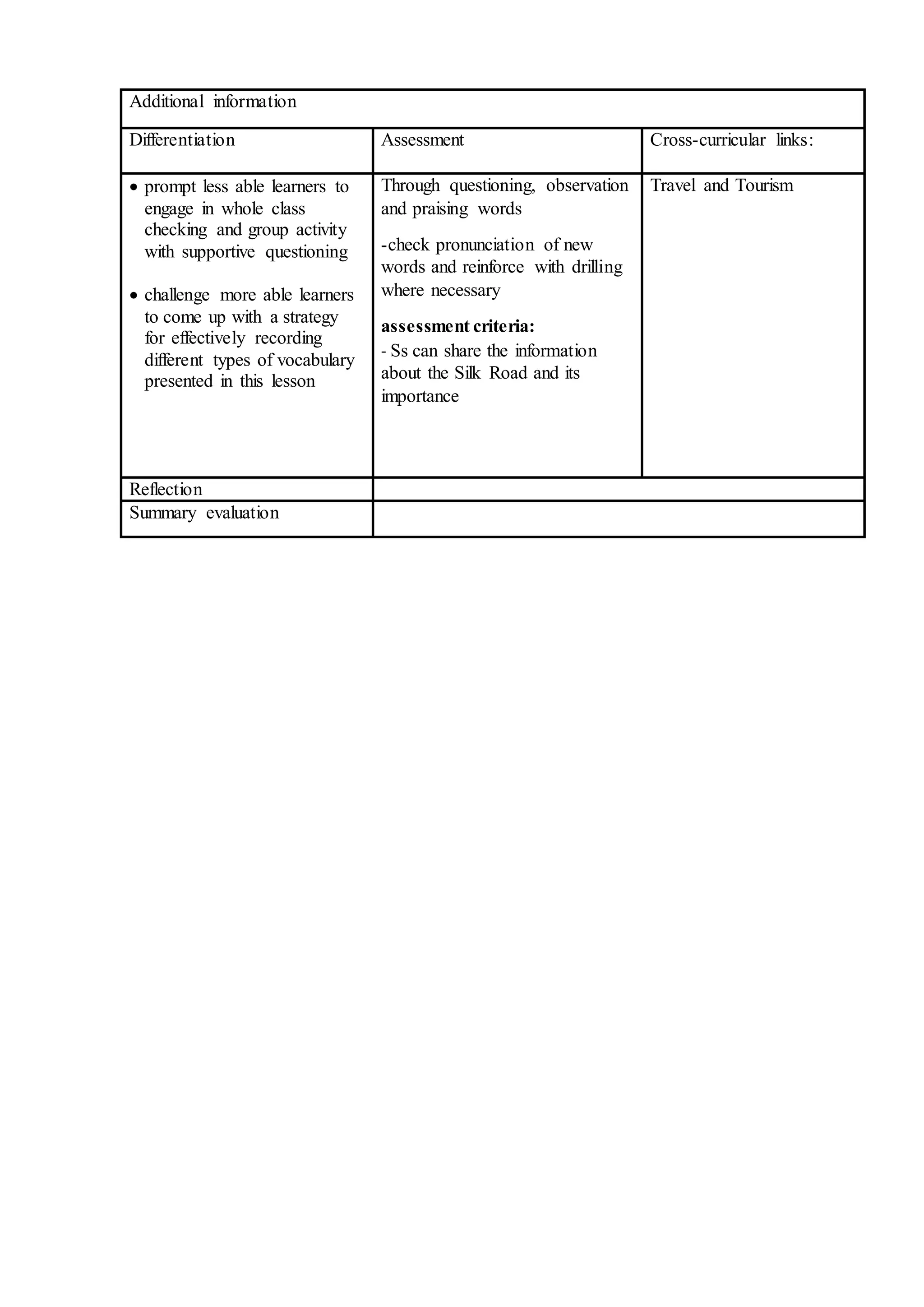 Lesson plan week 3 | DOCX