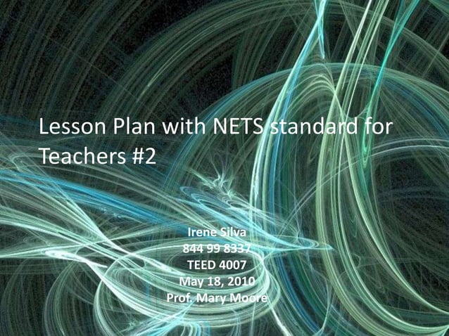 Lesson plan with nets standard for teachers | PPTX