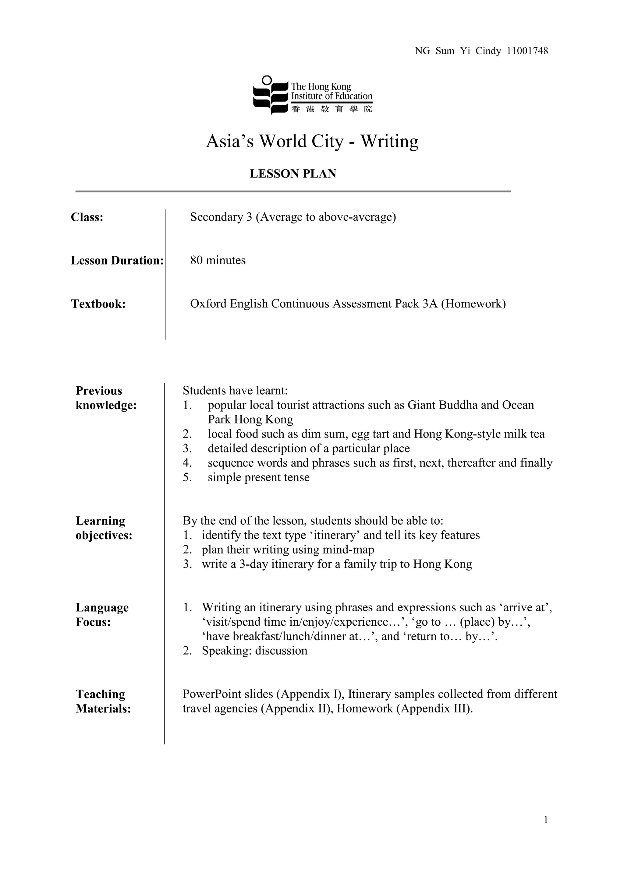 Lesson Plan Writing | PDF