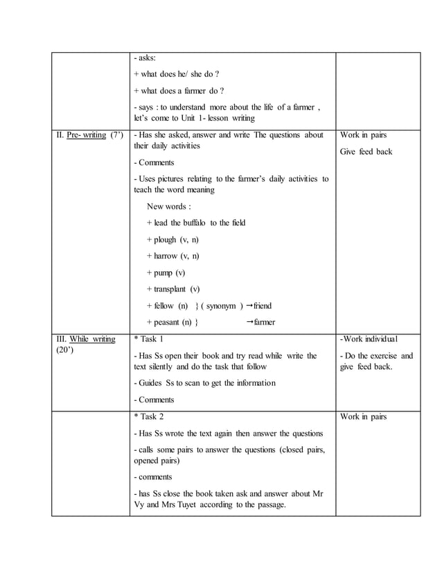 Lesson plan writing mustaien | DOCX