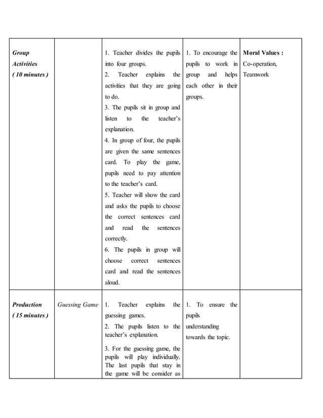 Lesson Plan Year 3 Lesson Plan Year 3