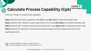 Lesson: Process Capability Index (Cp and Cpk) | PDF