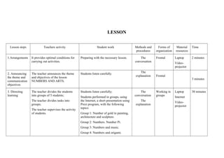 Lesson project Numbers and arts | PPT