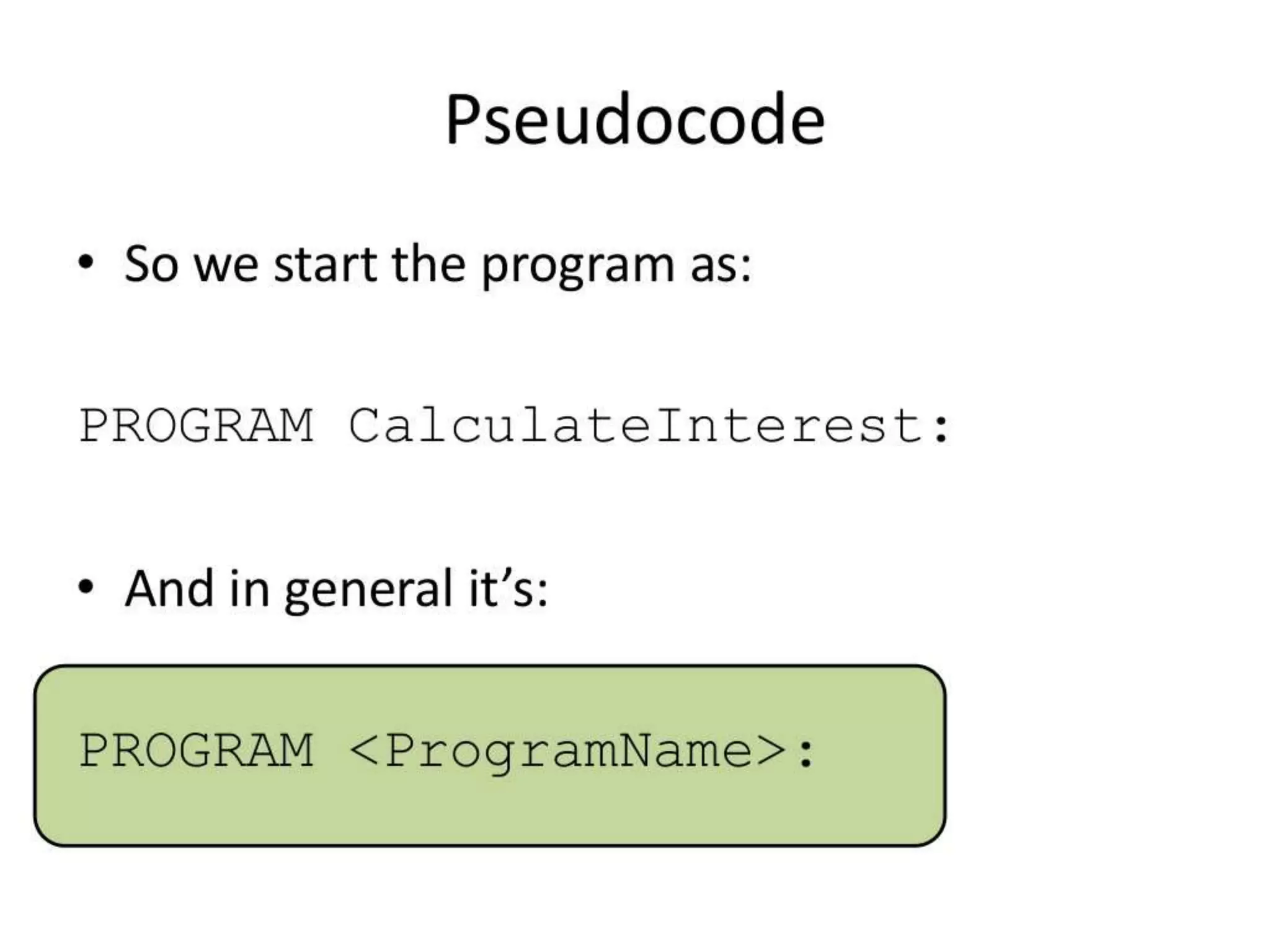 Lesson Pseudocode Ppt