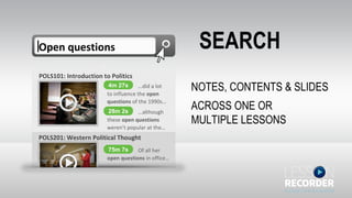 Lesson recorder presentation for teacher training and lesson ...