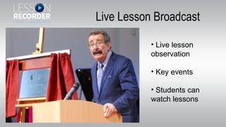 Lesson recorder presentation for teacher training and lesson ...